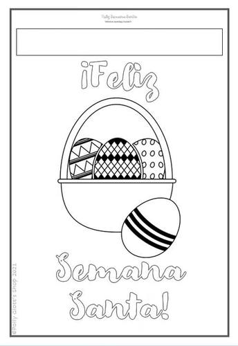 Spanish Semana Santa Easter Work Packet 3 ≌8th by Polly Glott's Shop