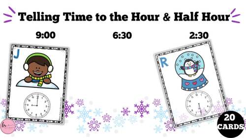 Winter Math Activity 1st Grade Write the Room : Telling Time Hour ...
