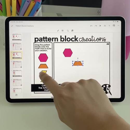 Digital Pattern Blocks Activities with Fractions by Mix and Math