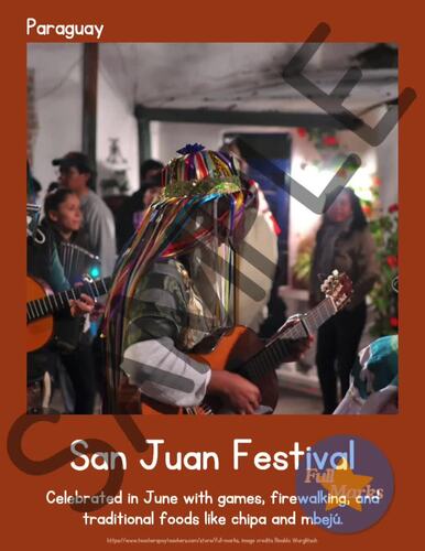 Paraguay Posters with Real Photos, Boho Culture South America Spanish ...