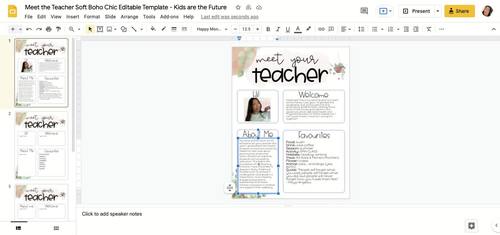 Meet the Teacher Template Editable Soft Boho Chic Back to School Printable