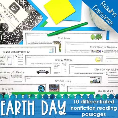 Earth Day Nonfiction Reading Comprehension Passages and Questions