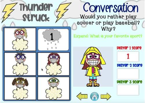 Thunder Struck Spring Speech Conversation Game by Speech Rocks | TPT