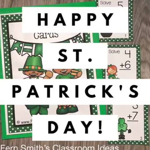 St. Patrick's Day Addition and Subtraction Task Cards | TPT