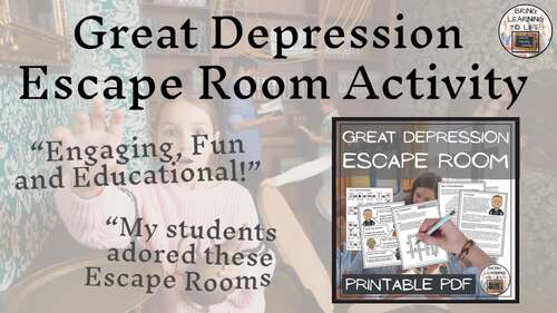The Great Depression Escape Room | Social Studies & History Activity
