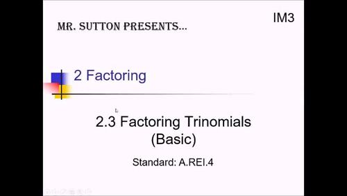 Factoring Trinomials (Basic) by Mr Sutton Presents | TPT