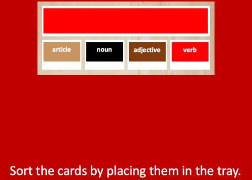 Montessori Grammar Verb Box 4-3 BOOM The Verb VIRTUAL Grammar deck inc ...