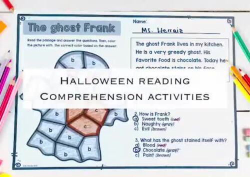 Halloween Reading Comprehension Passages Color by Code Activities by Ms ...