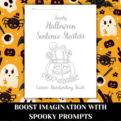Spooky Halloween Writing Pack | Cursive Sentence Starters for October ...