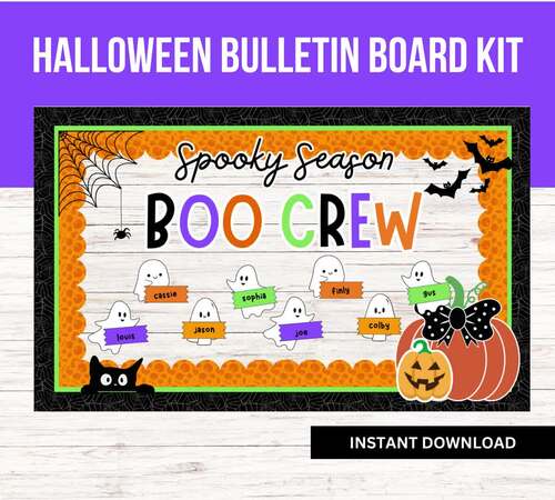Halloween Bulletin Board Kit, Printable Classroom Decor for Fall