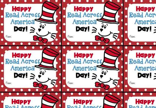 Cat in the Hat Gift Tag for Read Across America Day || Read Across ...