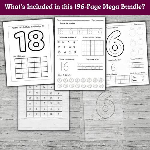 Preschool & Kindergarten Math Mega Bundle: Numbers 1-20, Addition ...