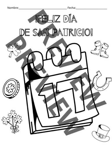 Día de San Patricio páginas para colorear Español -St. Patrick's Day ...