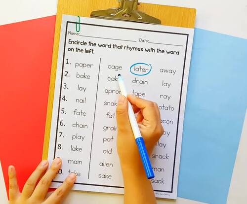 Long Vowel Rhyming Words Worksheet by The Joy in Teaching | TPT