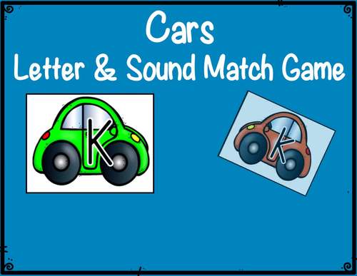 Cars Themed Upper & Lowercase Letter & Sound Match Game | TPT