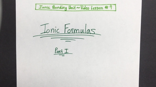 Ionic Formulas: Part I VIDEO LESSON by Chemistry with Confidence