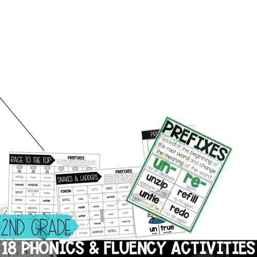 Prefixes RE and UN Worksheets, 2nd Grade Spelling Activities & Phonics ...