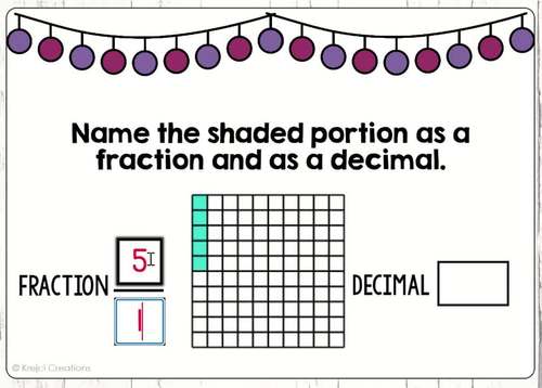 Fractions and Decimals Digital Boom Cards - 4th Grade Math Review