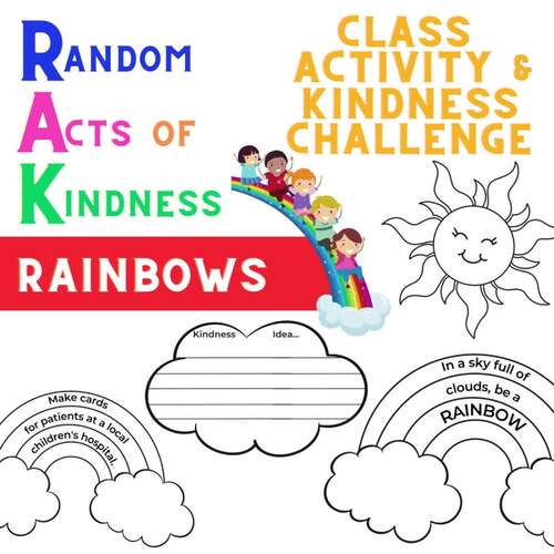 Acts of Kindness Spring Rainbows Activity, Bulletin Board, Class Challenge