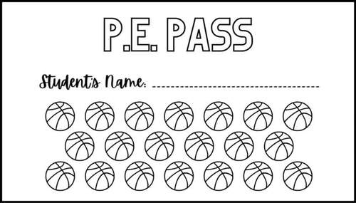 PE Themed Hall Pass Pack: Editable, Printable, Type Names or Print without,