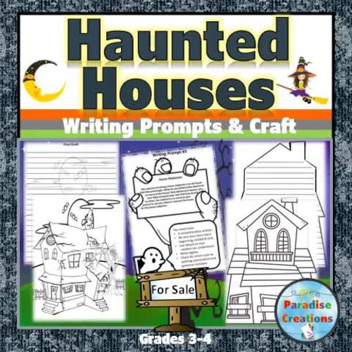 Halloween Haunted House Writing Prompts by Paradise Creations | TPT