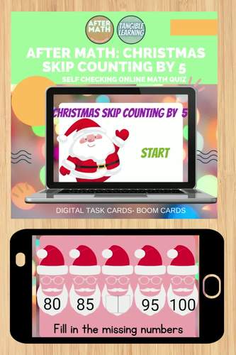 Christmas Skip Counting by 5s Digital Boom Card Deck by Tangible Learning