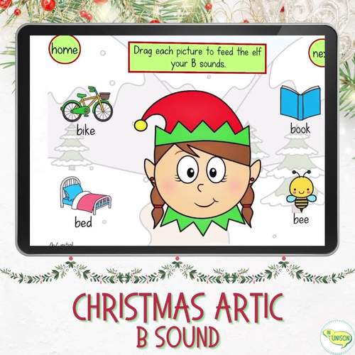 Christmas Articulation Boom Cards™ Feed the Elf B Sounds | TPT