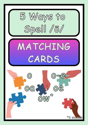 PASTEL 5 Ways to Spell Long O Word & Picture Matching Cards (Teacher ...