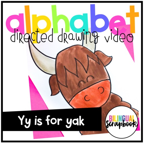 Letter Yy Yak Alphabet Directed Drawing Video | TPT