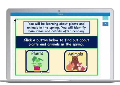 Plants and Animals in the Spring Main Ideas & Details (Boom Cards with ...