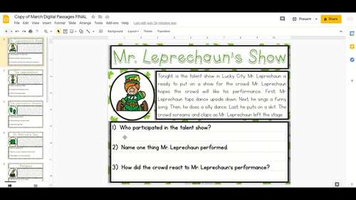 March Reading Comprehension Passages | Print and Digital | TPT