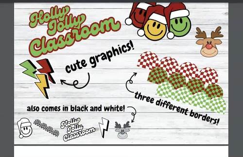 Retro Christmas Bulletin Board AND Santa Letter BUNDLE by thekraftykat