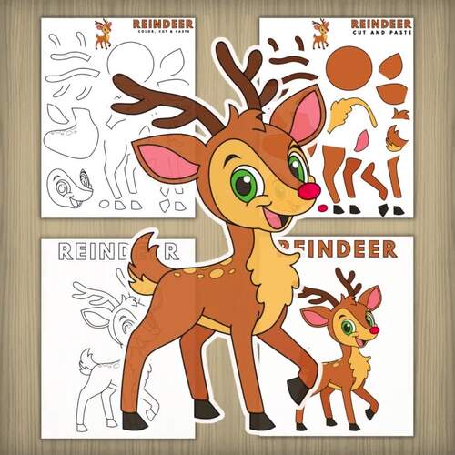 Reindeer Craft Activity | Christmas Cut and Paste Craft for Kids ...