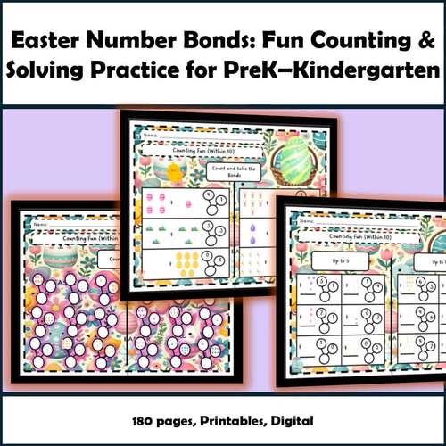 Easter Number Bonds: Fun Counting & Solving Practice for PreK–Kindergarten
