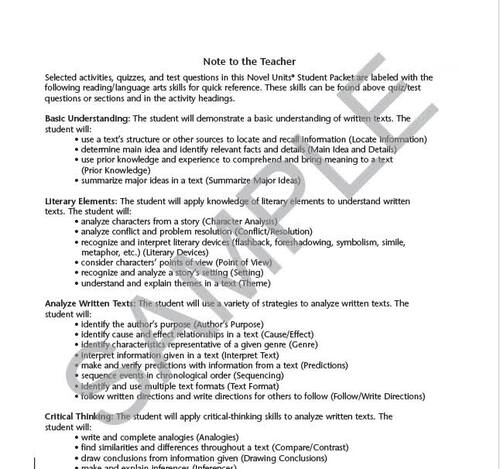 The Shakespeare Stealer Novel Units® Student Packet Novel Study | TPT