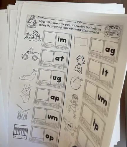 Witch's "SPELL" Book: No Prep Halloween Phonemic Awareness Worksheets