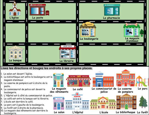 French Directions | DIGITAL Drag and Drop Activity | Distance Learning