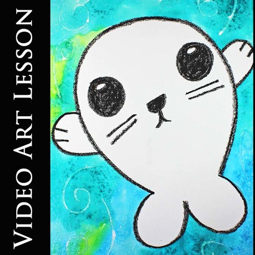 BABY SEAL in the OCEAN Art Lesson | EASY Drawing & Painting Video Art ...