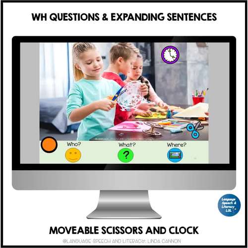LANGUAGE Boom Cards™ Speech Therapy Distance Learning | WH Questions
