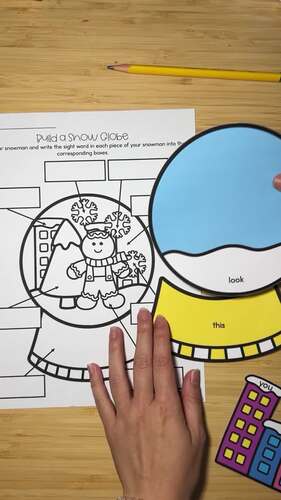 Editable Build a Sight Word Snow Globe by KinderCrafting | TPT