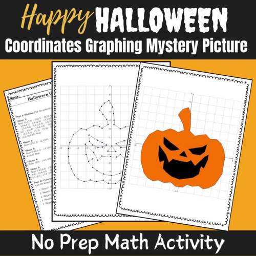 Halloween Math Activity Graphing Coordinates on Cartesian Plane Mystery ...