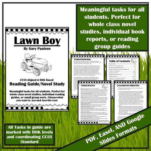 Lawn Boy | Reading / Literature Guide | Book / Novel Study | Gary ...