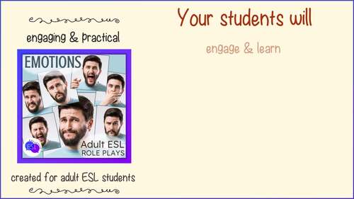 Emotions ROLE PLAYS for Adult ESL - Scripts - Scenarios - & MORE!