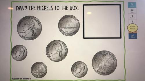 Coin Identification Drag and Drop Game BOOM Cards by Stars in the Making
