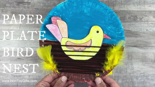 Bird Craft - Paper Plate Bird Nest Craft - Spring Craft by Non-Toy Gifts