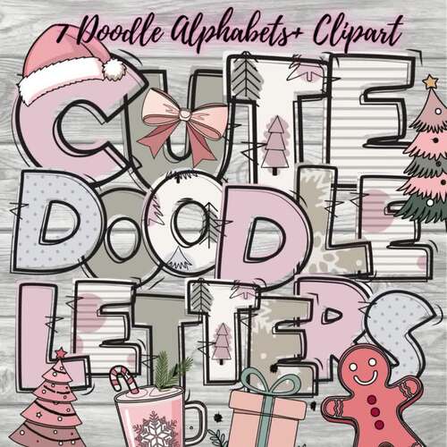 Christmas Font Letters PNG, Doodle Font, Bulletin Board Letters and Clipart