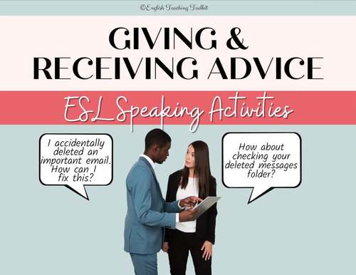 Adult ESL Speaking Activities for Conversational English Advice ...
