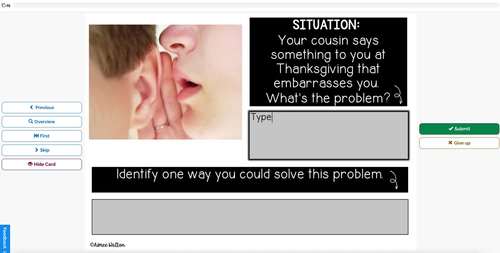 Thanksgiving Problem Solving Speech Therapy Boom Cards™ by Aimee Walton