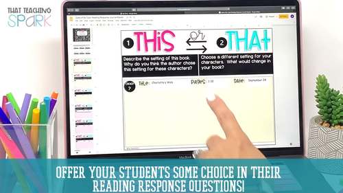 Digital This or That Reading Response Journal for Google Slides | TPT