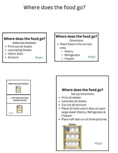 Where does the food go? : Life Skills Work Task Box by Simply Supportive
